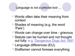 Overview of Statutory Interpretation | PPT
