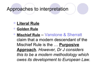 Overview of Statutory Interpretation | PPT