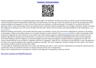 Statutory Interpretation | PDF