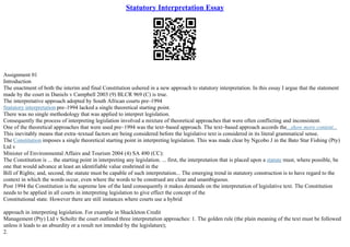 Statutory Interpretation | PDF