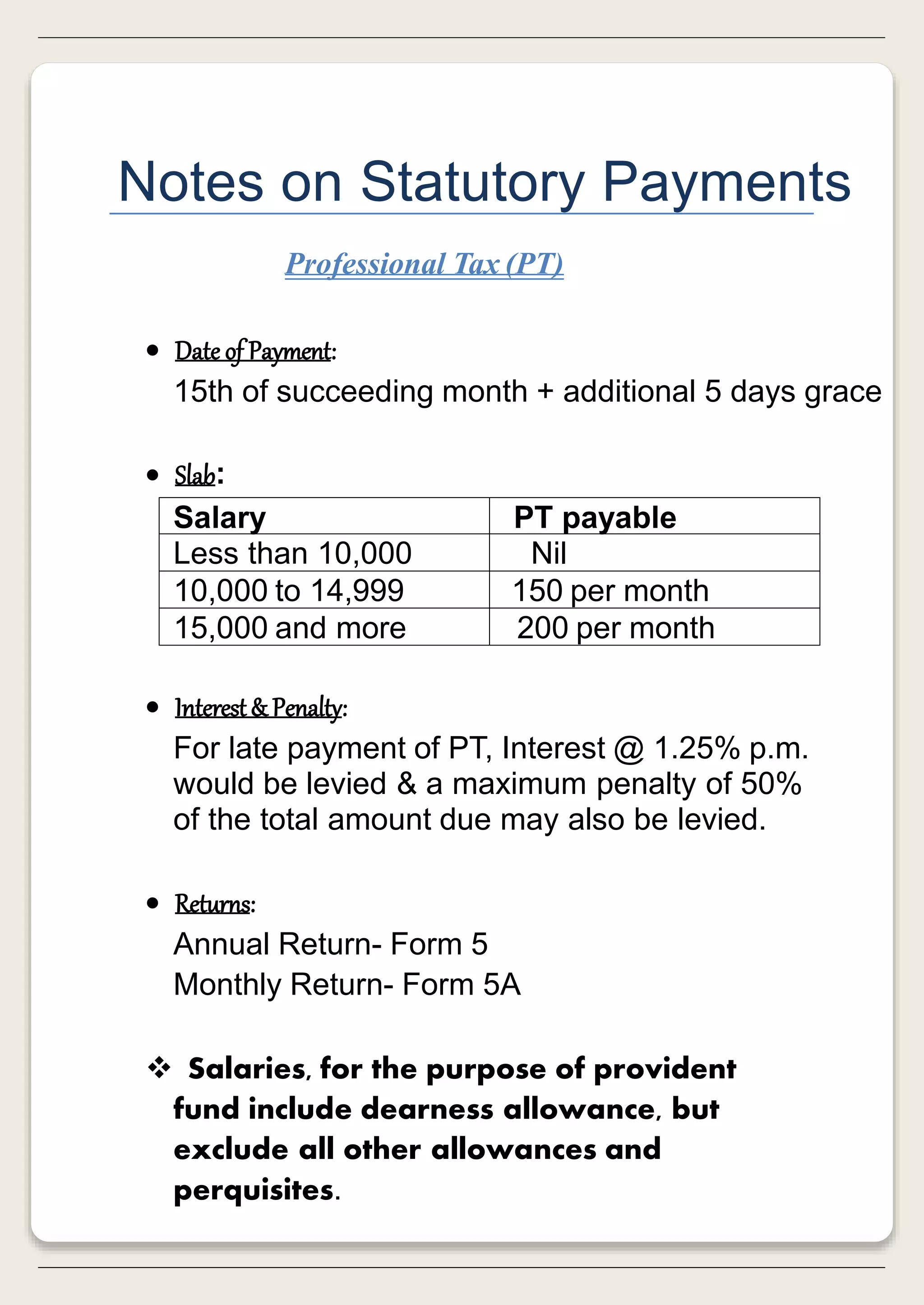 Provident fund, ESI & PT | PPTX | Government Support and Welfare ...