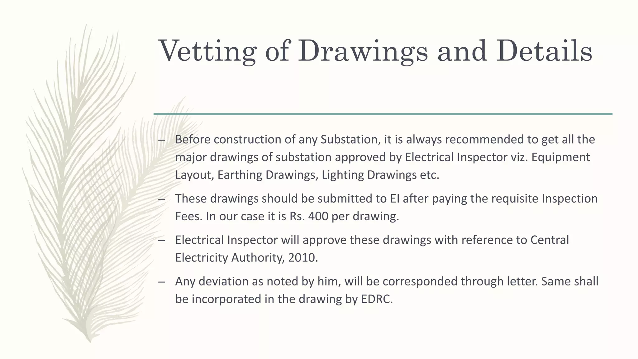 Statutory requirement of charging of substation | PPTX