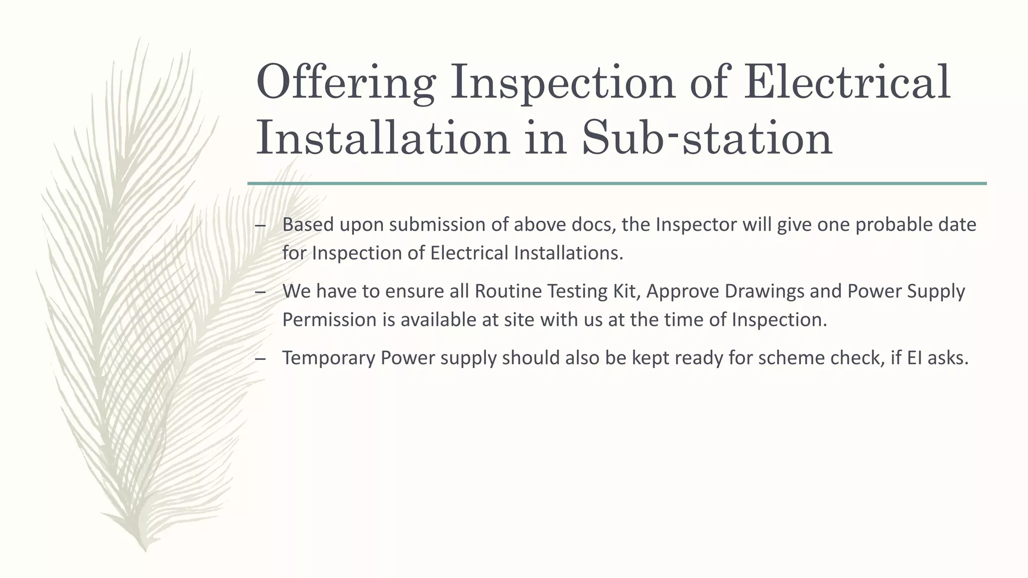 Statutory requirement of charging of substation | PPTX