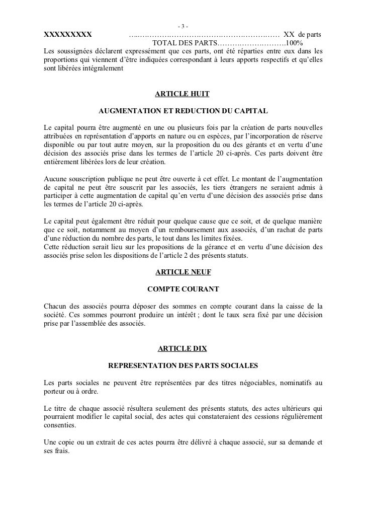 Statut sarl exemple – modèle de statut sarl – LPVHU