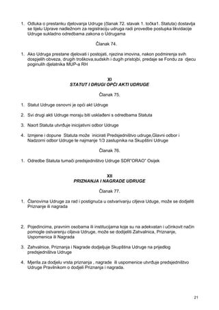 Statut udruge orao | PDF