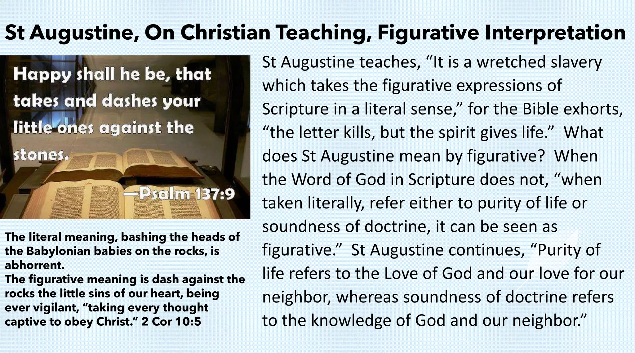 St Augustine: On Christian Teaching, How To Read Scripture | PPT