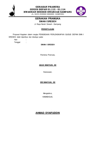 Contoh Proposal Pramuka | DOCX