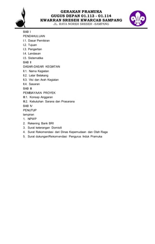 Contoh Proposal Pramuka | DOCX