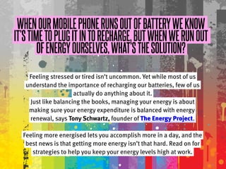 7 tips to keep your energy levels high at work | PDF