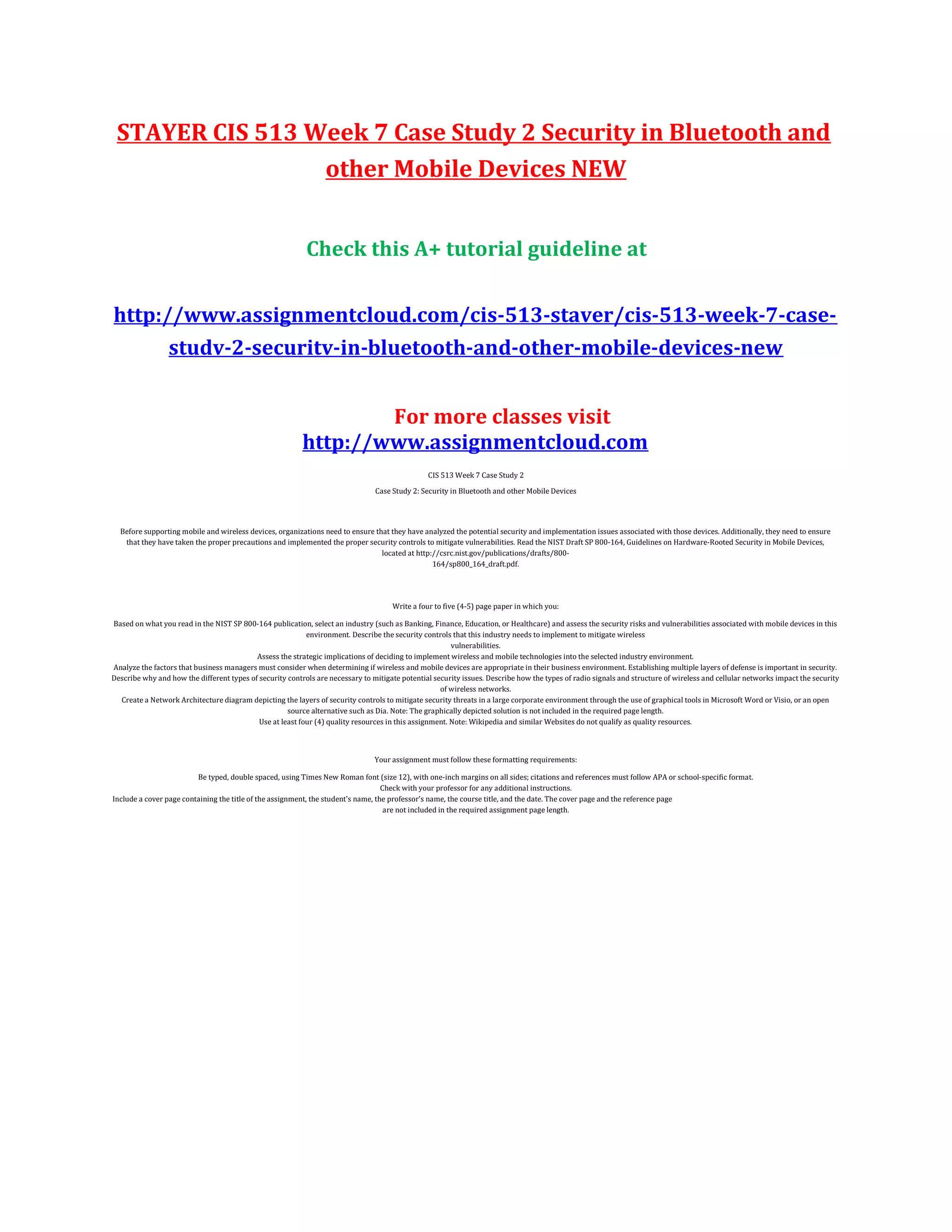 Stayer cis-513-week-7-case-study-2-security-in-bluetooth-and-other ...