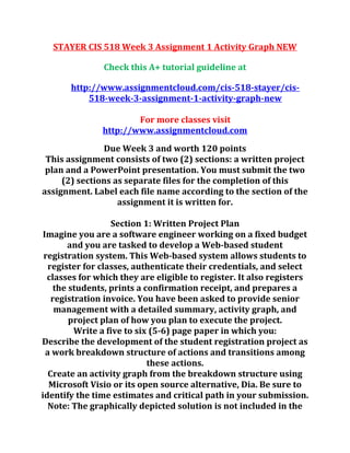 Stayer cis 518 week 3 assignment 1 activity graph new | PDF