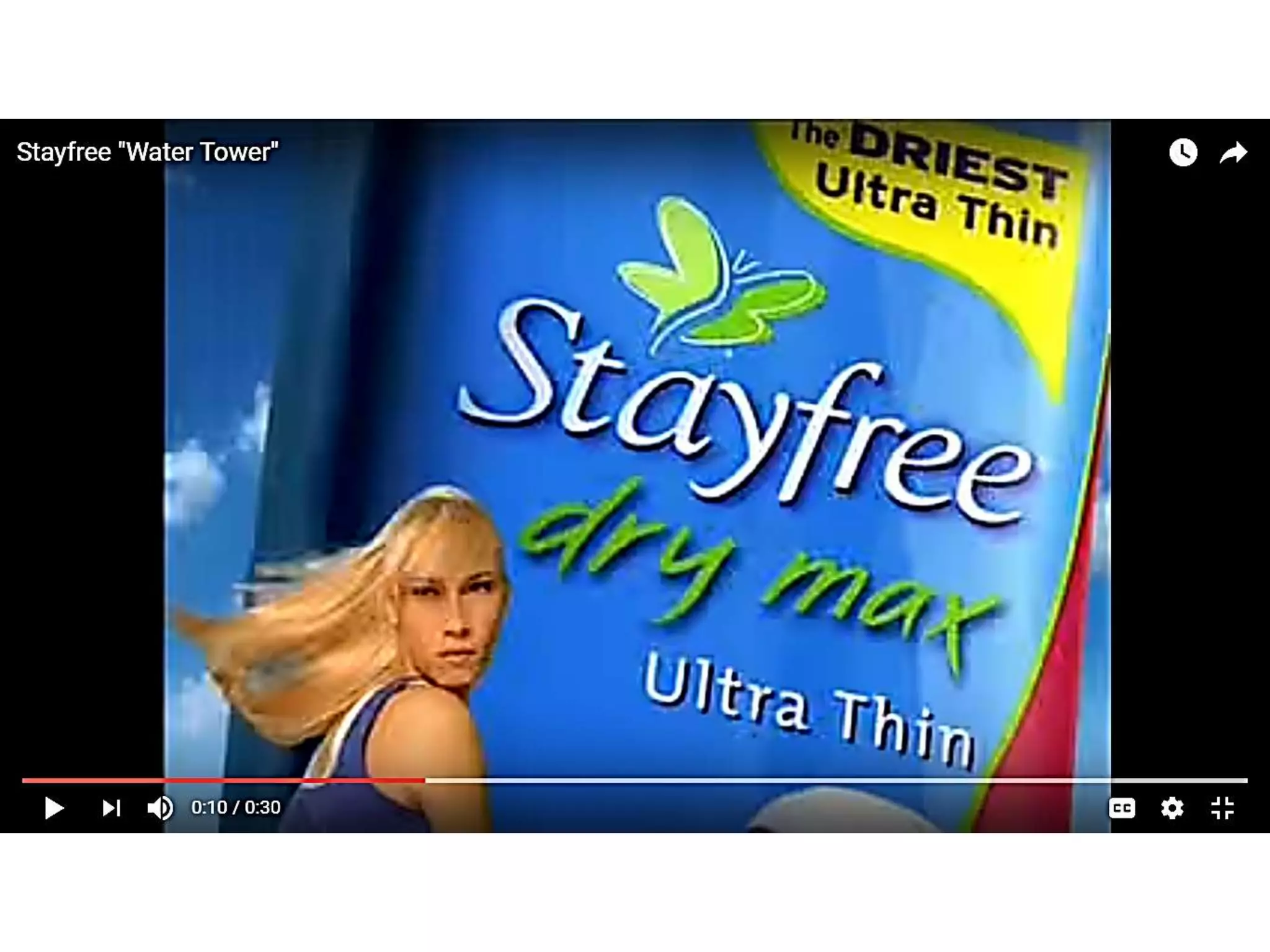 Stayfree Dry Max Water Tower tv commercial 2008 | PPTX