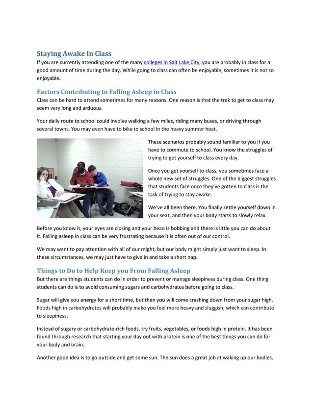 Staying awake in class | PDF