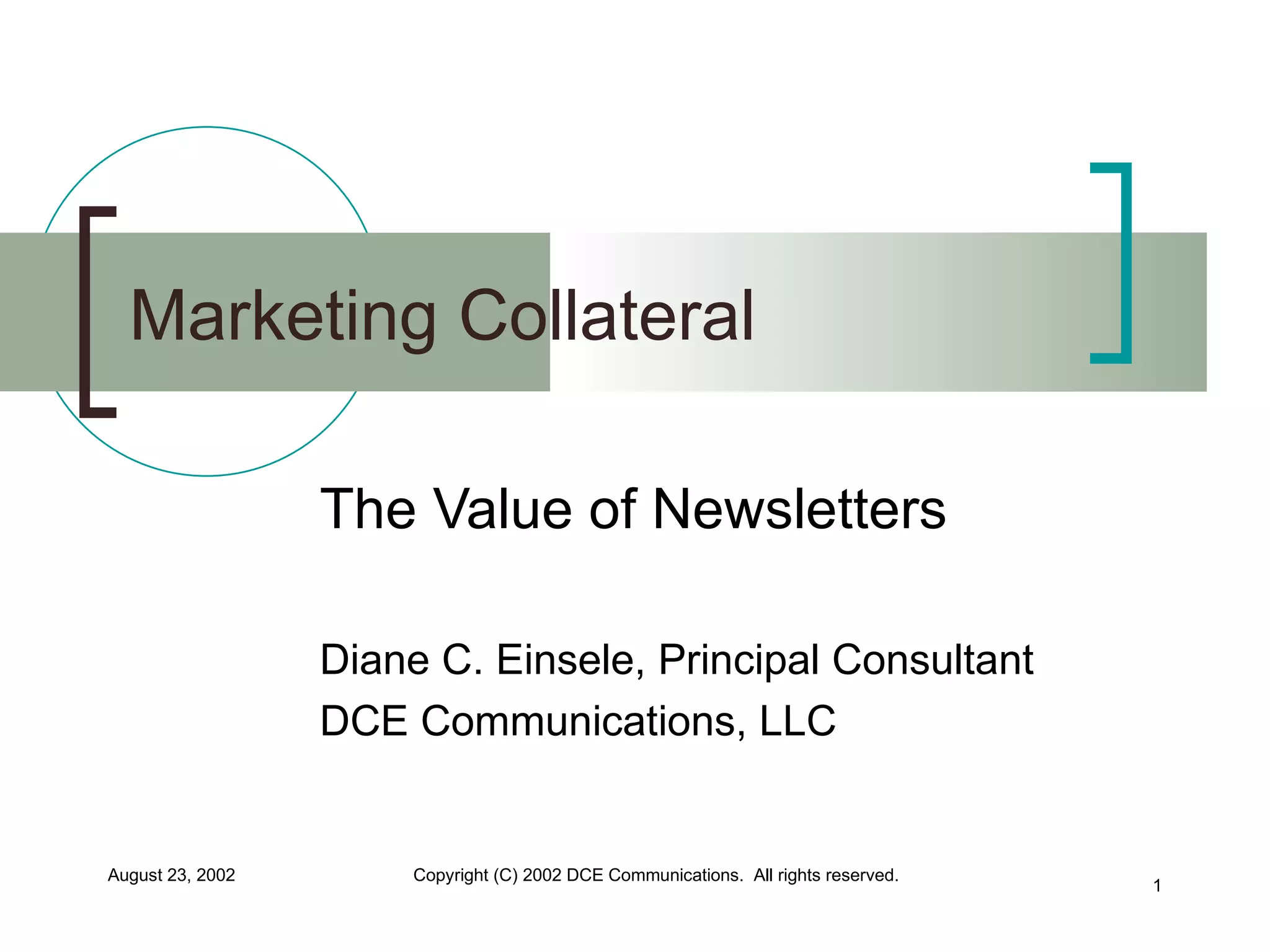 The Value of Newsletters | PPT