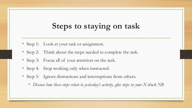Staying on task1