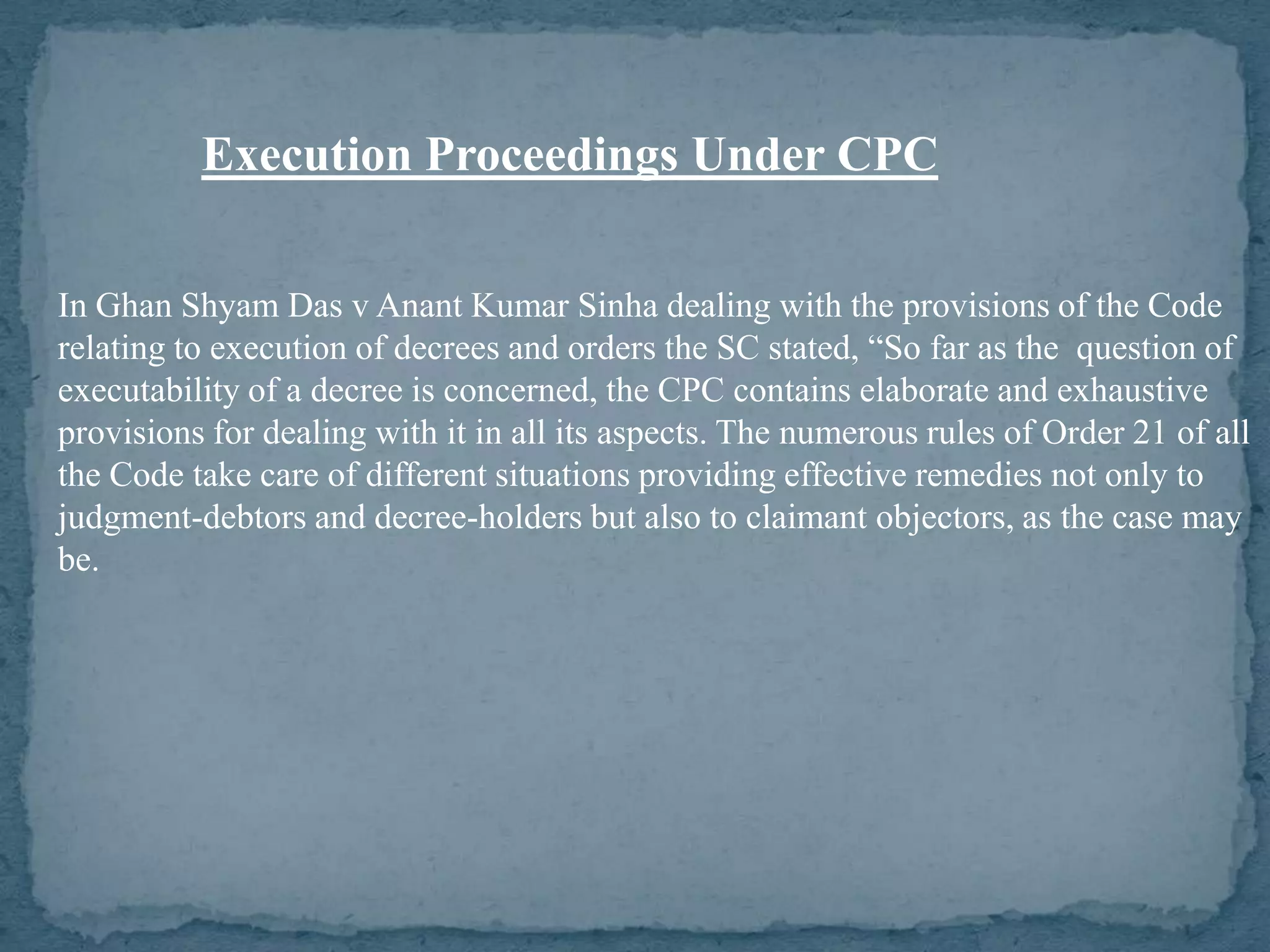 Stay on execution of decree | PPTX