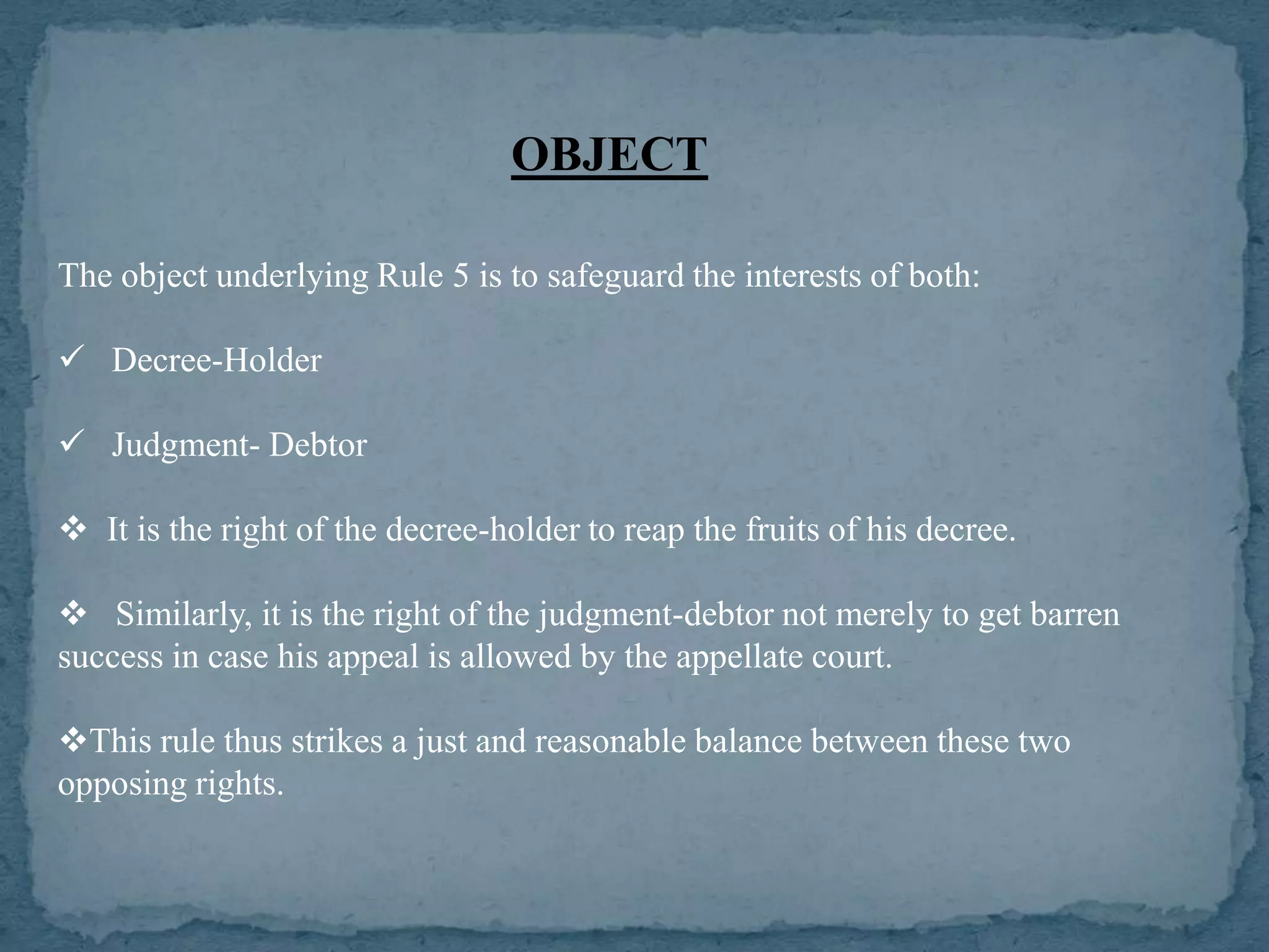 Stay on execution of decree | PPTX