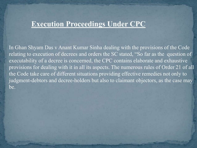 Stay on execution of decree | PPTX | Law