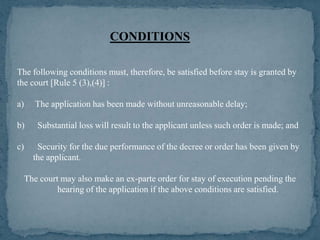 Stay on execution of decree | PPTX