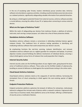 Stay Secure: Unveiling the Power of Antivirus Software | PDF ...
