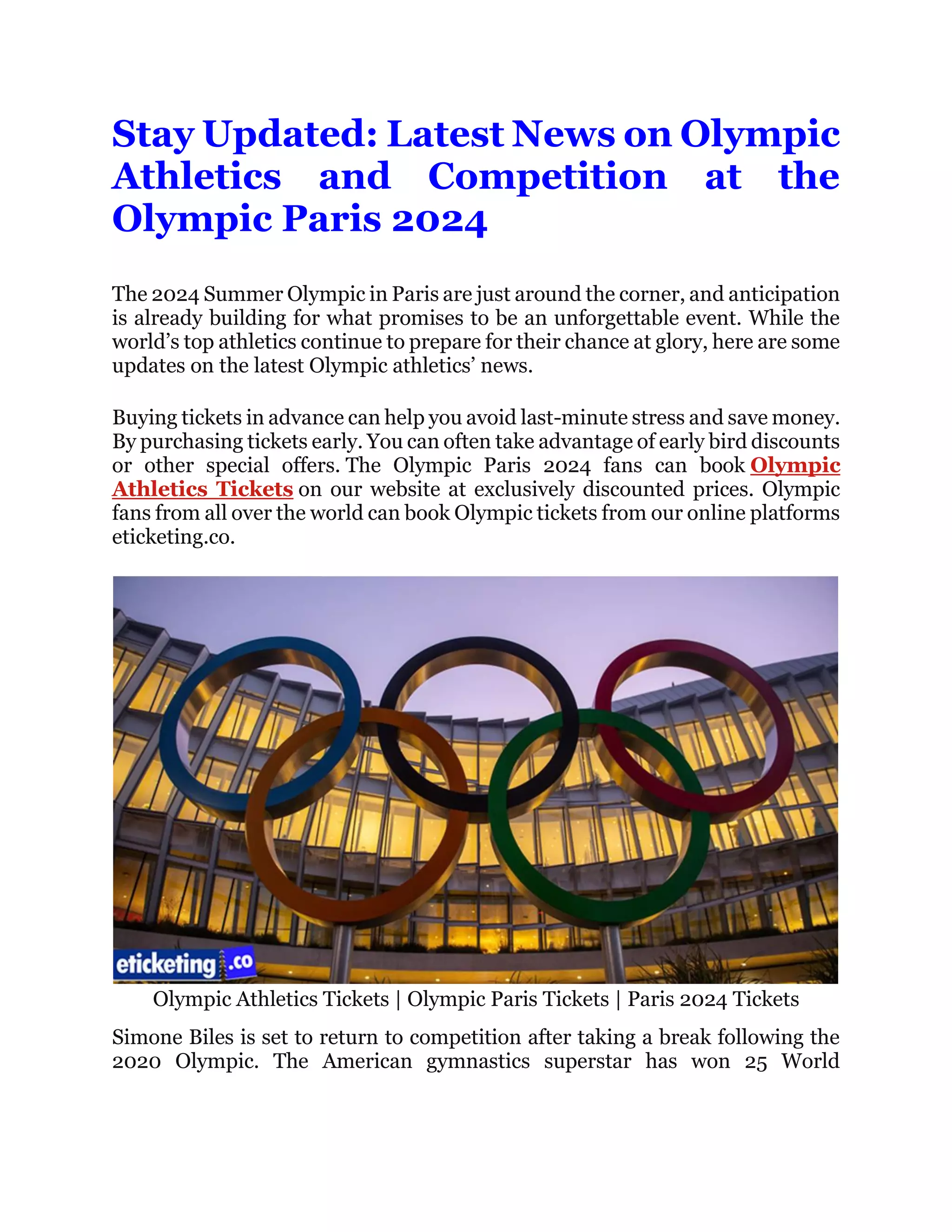 Stay Updated Latest News on Olympic Athletics and Competition at the ...