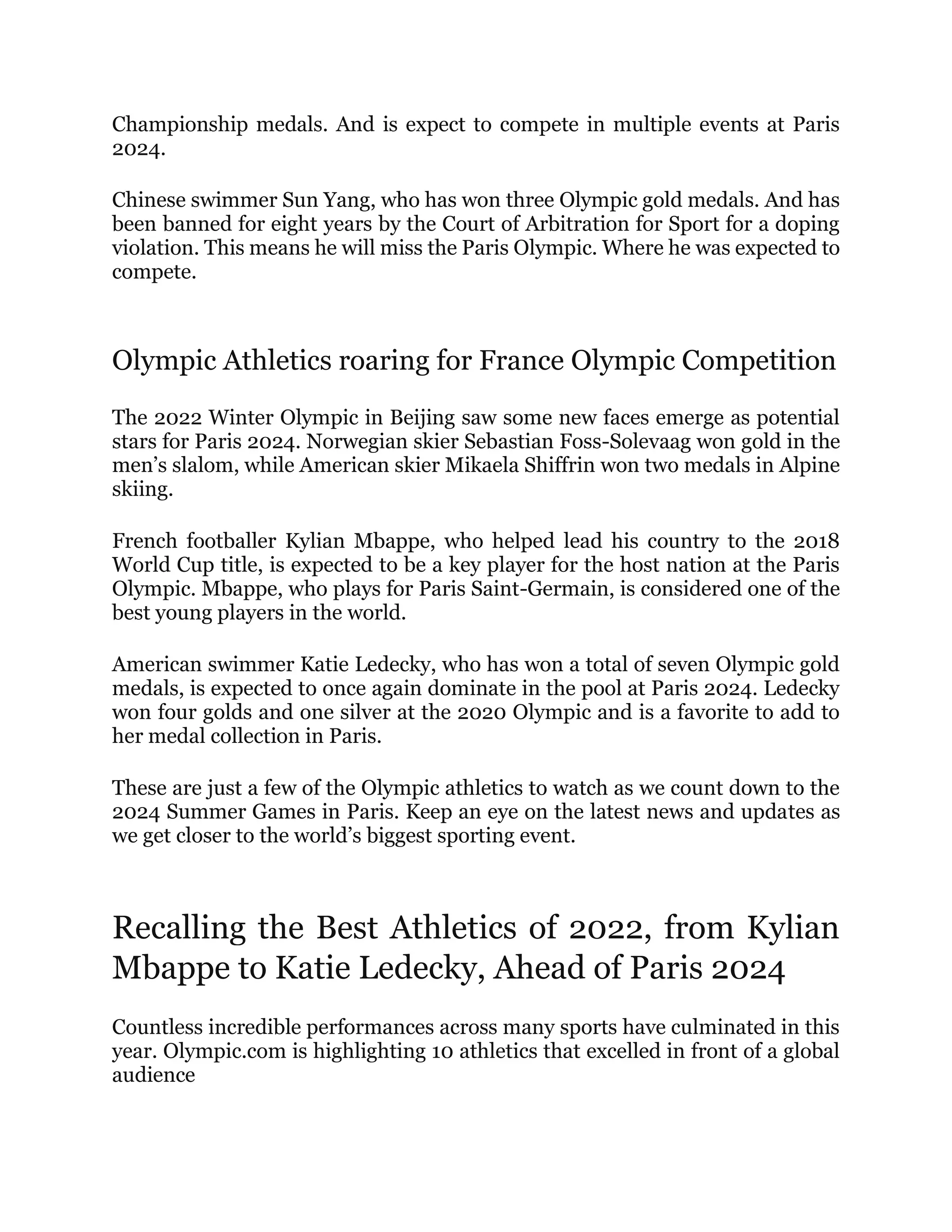 Stay Updated Latest News on Olympic Athletics and Competition at the ...