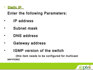 Stb configuration for iptv | PPT