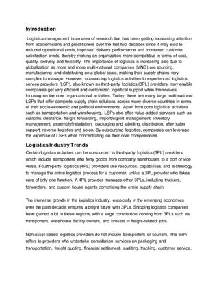 Logistics Industry Trends | DOCX | Rail Travel | Travel Type