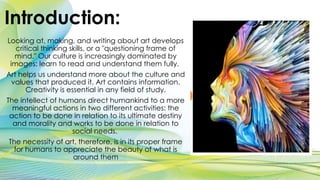 art introduction studying art appreciation | PPTX