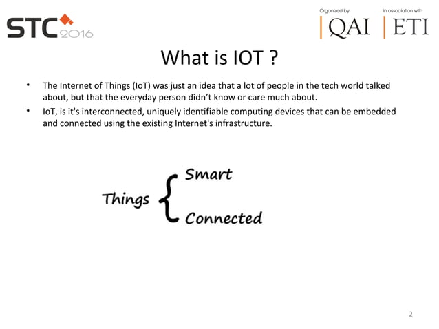 Stc 2016 Regional Round Iot Testing In Agile Ppt