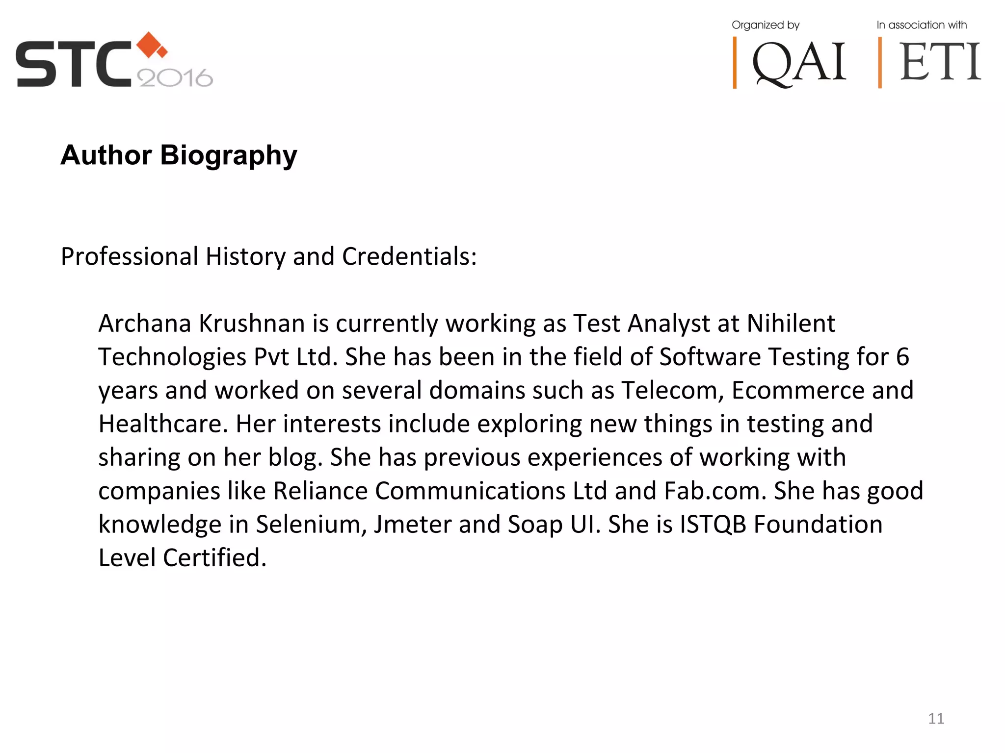 Stc 2016 Regional Round Ppt Automation Testing With Devops In Agile Methodolgy Ppt