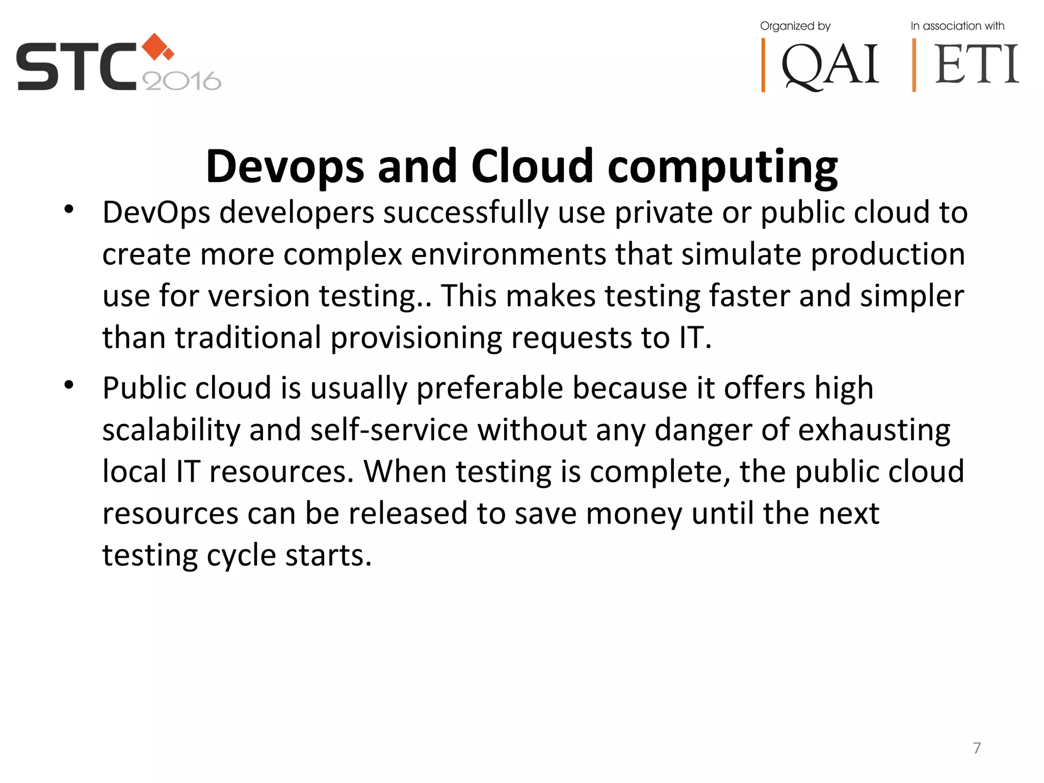 Stc 2016 Regional Round Ppt Automation Testing With Devops In Agile