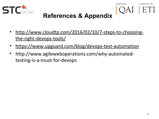 Stc 2016 Regional Round Ppt Automation Testing With Devops In Agile