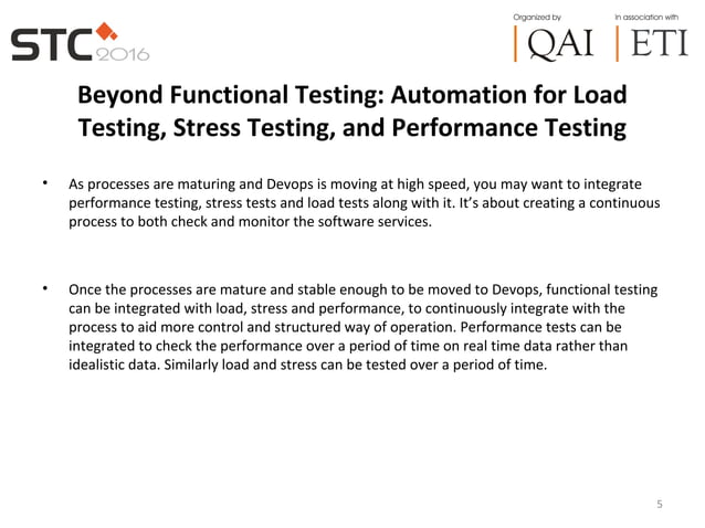 Stc 2016 Regional Round Ppt Automation Testing With Devops In Agile