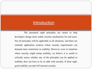 Eight lightweight usable security principal for Developers | PPT