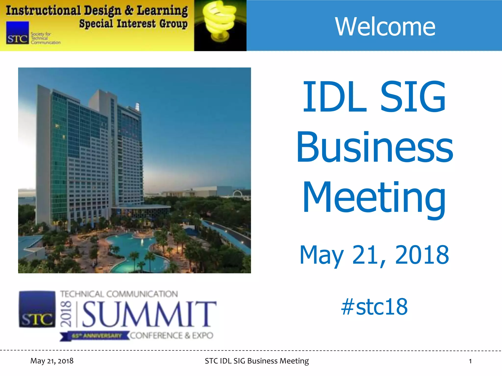 STC IDL SIG 2018 Business Meeting presentation | PPTX
