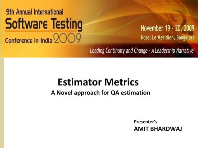Estimator Metrics Test Time Assessment Ppt
