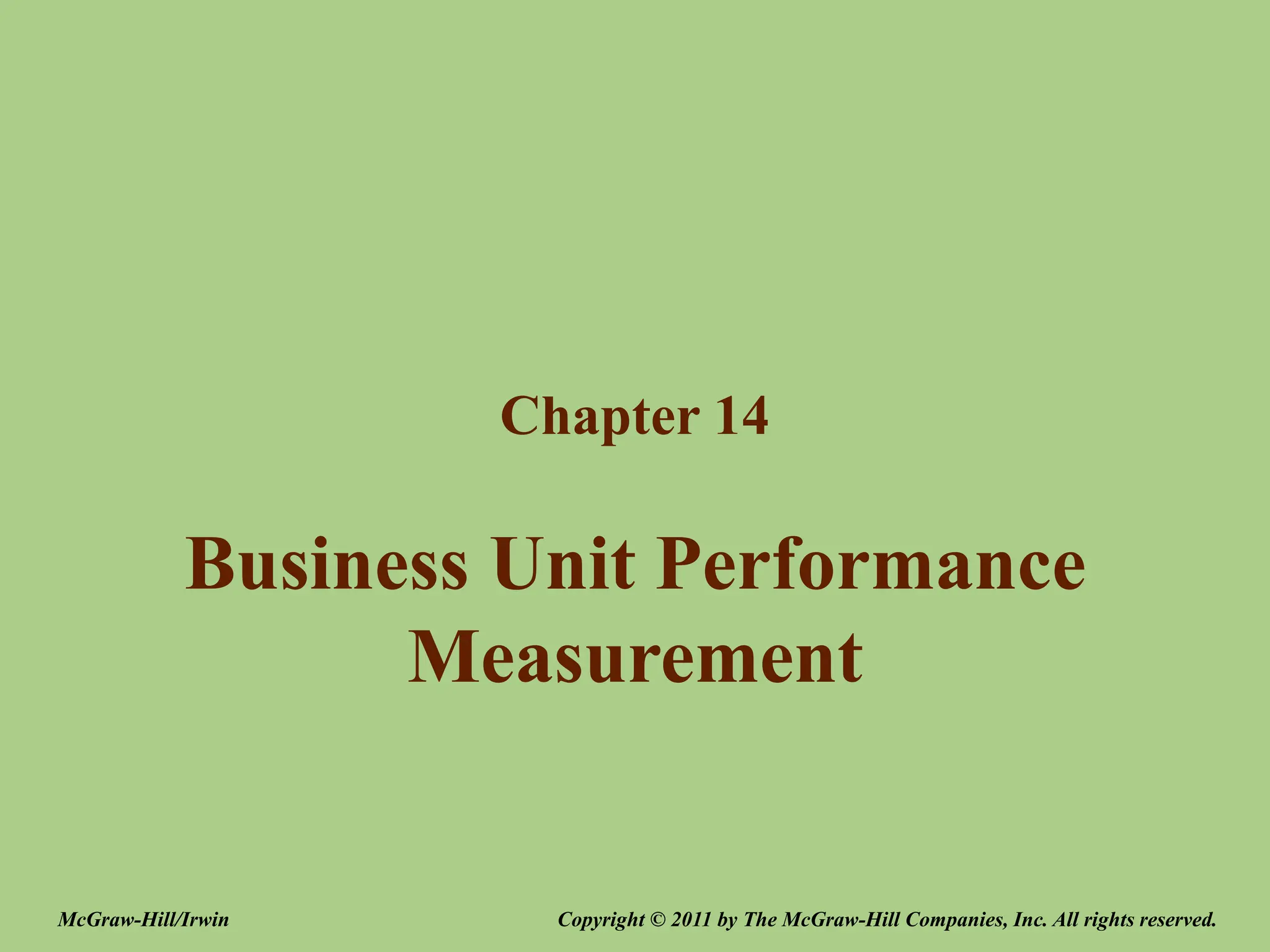 business unit performance measurement is a way to measure a business ...