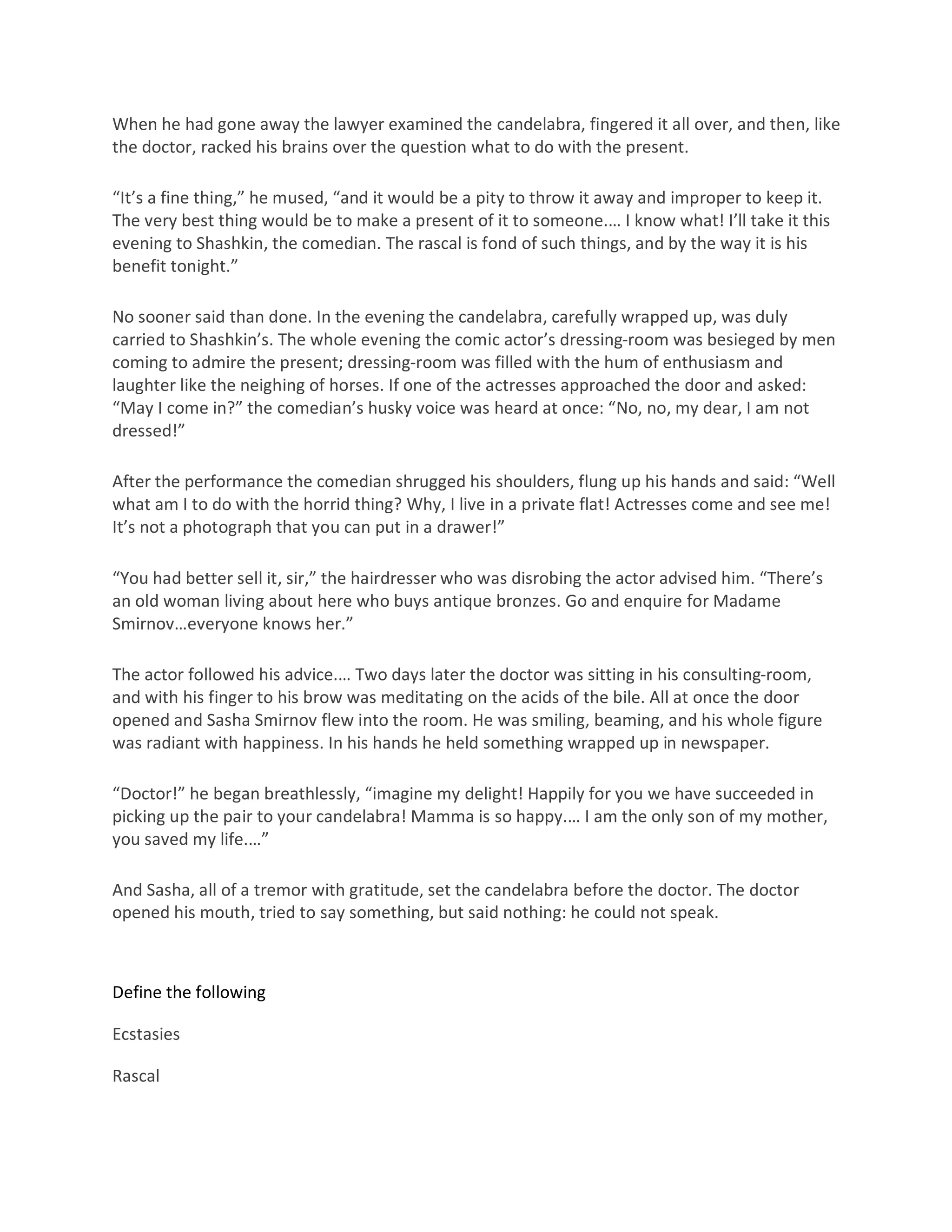 St chekhov work of art | PDF