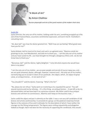 St chekhov work of art | PDF