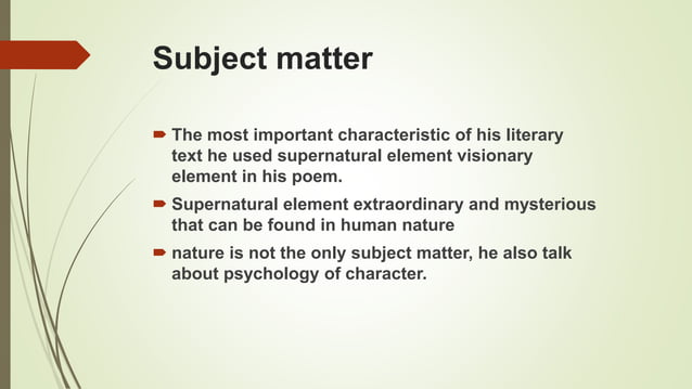 Samuel Taylor coleridge view about poetry | PPT