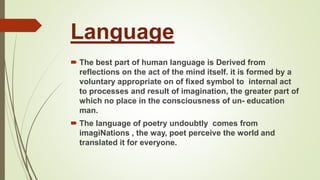 Samuel Taylor coleridge view about poetry | PPTX