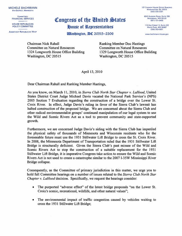 St. Croix River Bridge Hearing Letter | PDF