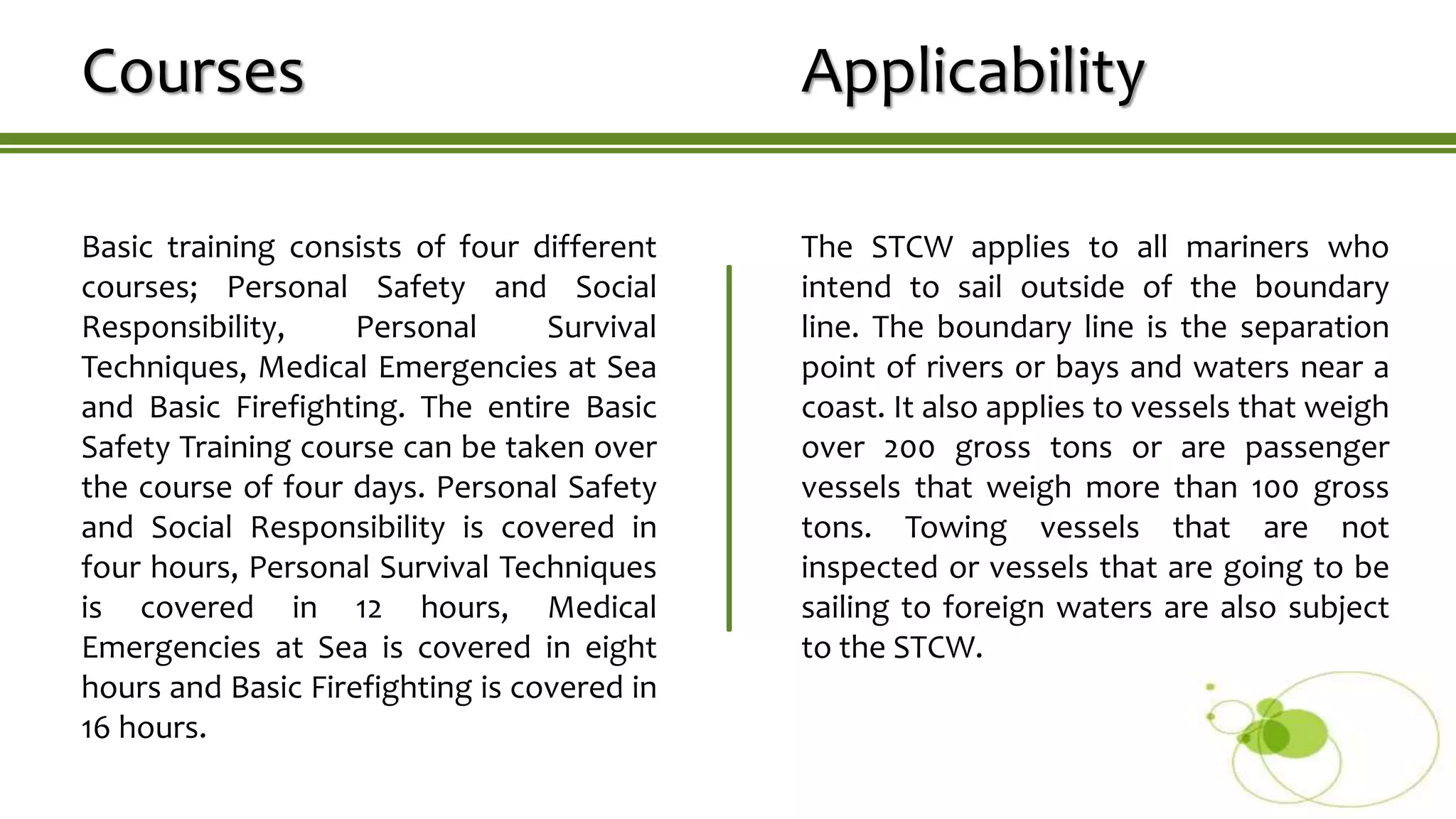 STCW Basic Safety Training | PPTX