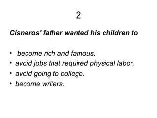 Only Daughter by Sandra Cisneros | PPT