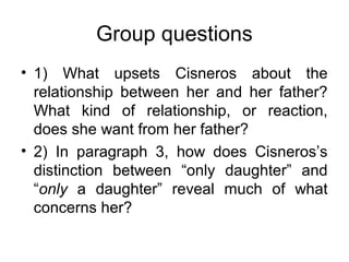 Only Daughter by Sandra Cisneros | PPT