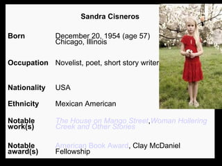 Only Daughter by Sandra Cisneros | PPT