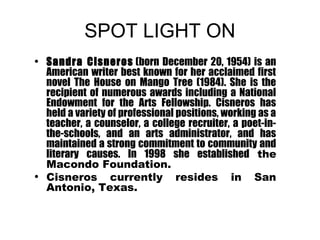 Only Daughter by Sandra Cisneros | PPT