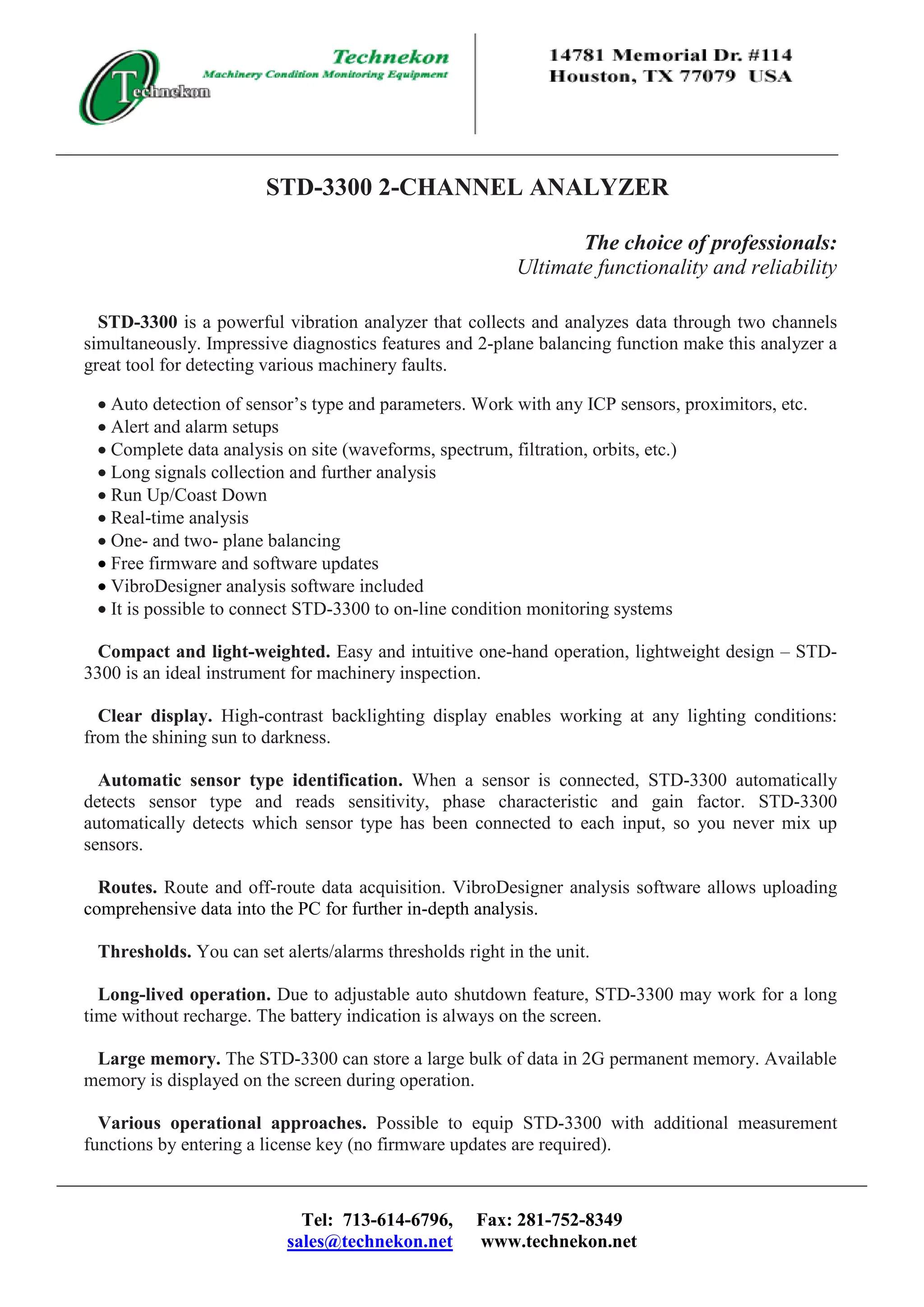 Std 3300 analyzer | PDF