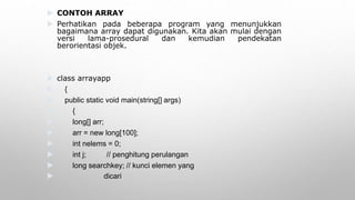Konsep dan Pemakaian Array | PPTX